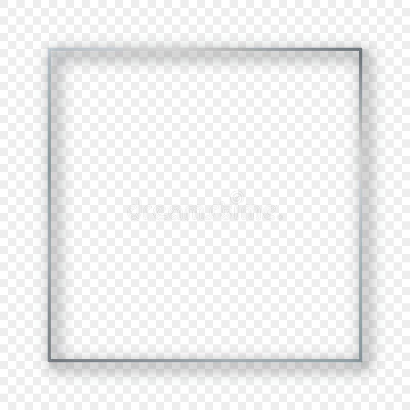 Silver Square Shiny Frame with Glowing Effects Stock Vector ...