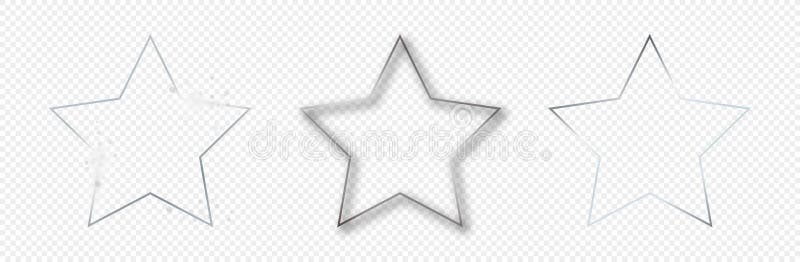 Silver Glowing Star Shape Frame Stock Vector - Illustration of glowing ...