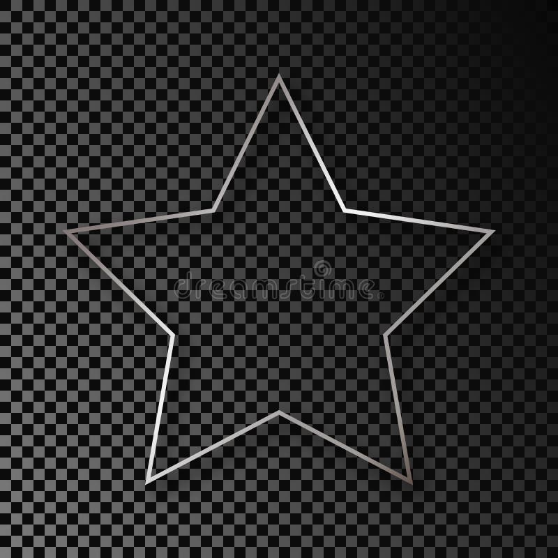 Silver Glowing Star Shape Frame with Shadow Stock Vector - Illustration ...