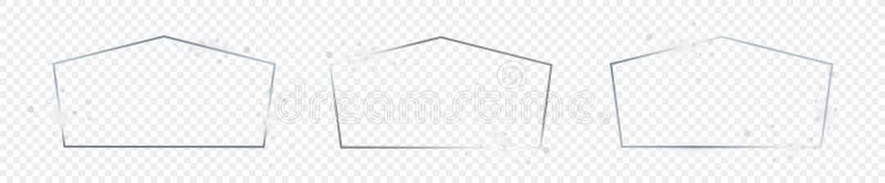 Silver Glowing Tetragon Shape Frame Stock Vector - Illustration of dark ...