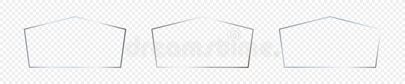 Silver Glowing Tetragon Shape Frame Stock Vector - Illustration of glow ...