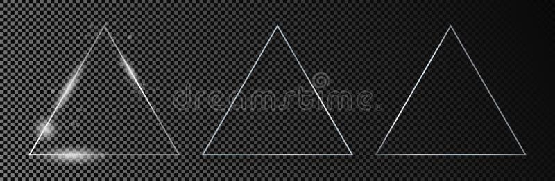 Silver Glowing Triangle Frame Stock Vector - Illustration of background ...