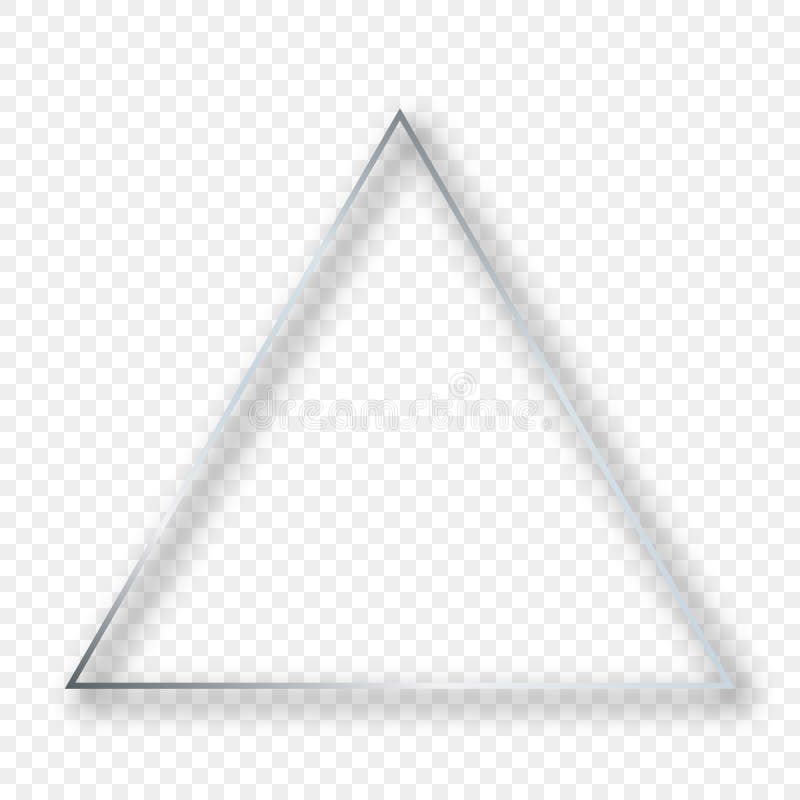 Silver Glowing Triangle Frame with Shadow Stock Vector - Illustration ...