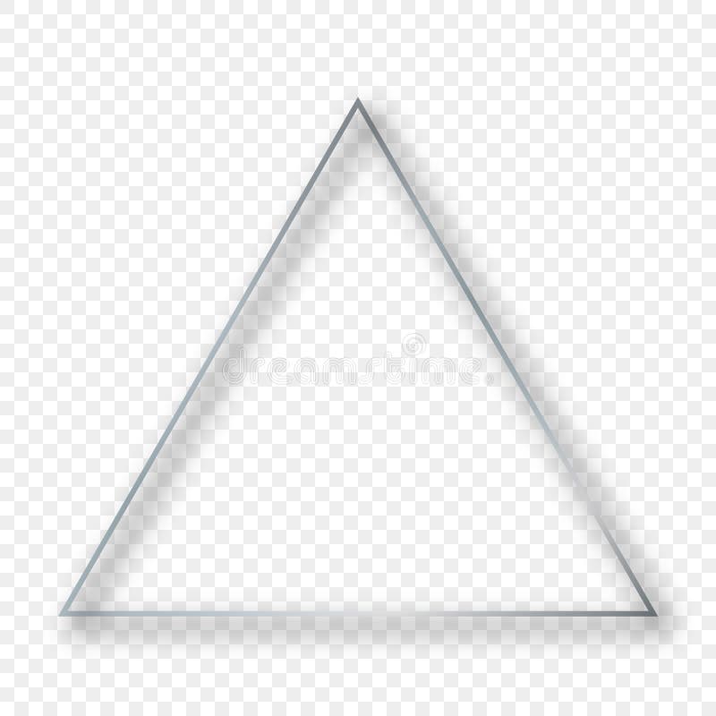 Silver Glowing Triangle Frame with Shadow Stock Vector - Illustration ...