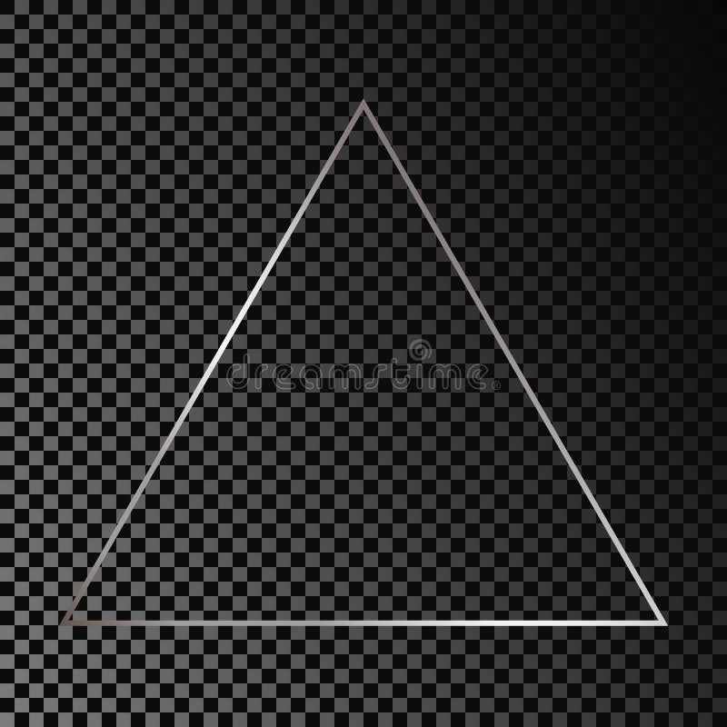 Silver Glowing Triangle Frame Stock Vector - Illustration of black ...