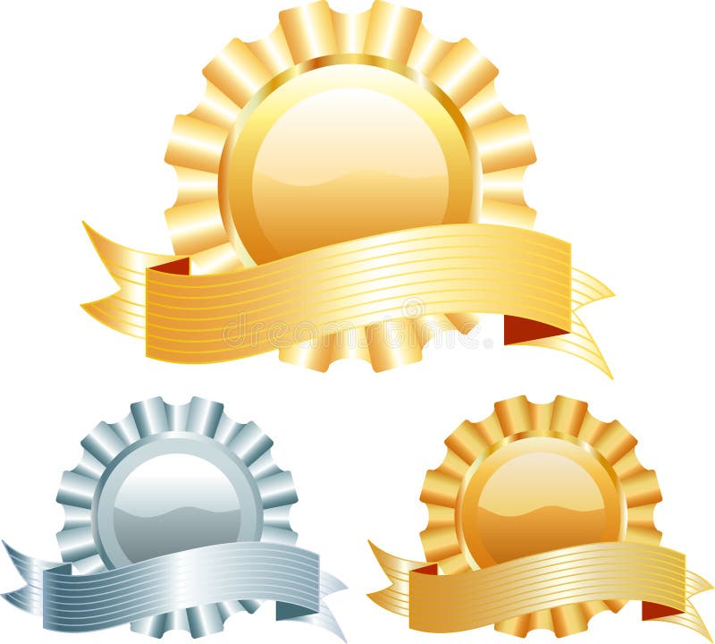 Silver and gold stock vector. Illustration of recognition - 6592311