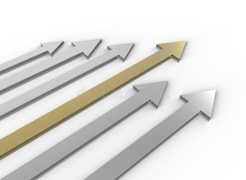 Silver and Gold Arrows stock illustration. Illustration of travel ...