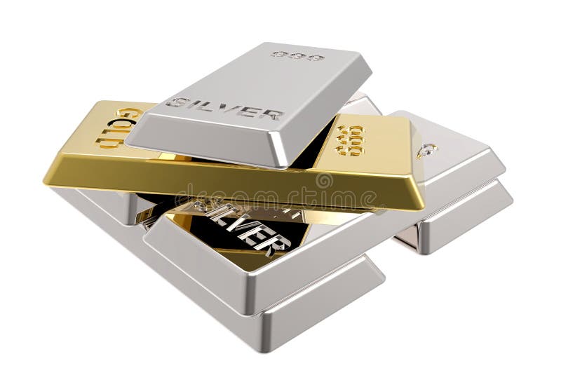 Silver and gold bars. stock illustration. Illustration of purity - 51210926