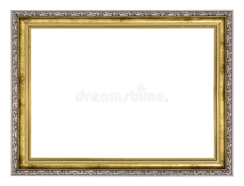 Silver and Gold Frame with Canvas Interior Stock Photo - Image of shot ...