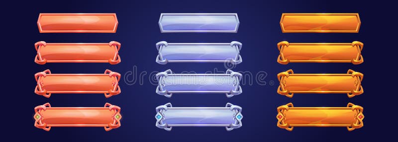 Silver and Gold Game Name Plaque Frame Button Stock Vector ...