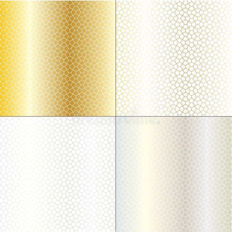 Silver Gold Geometric Patterns Stock Illustration - Illustration of ...