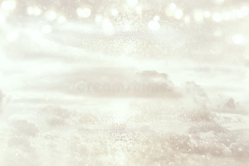 Silver and Gold Glitter Lights Background. Defocused. Stock Image ...