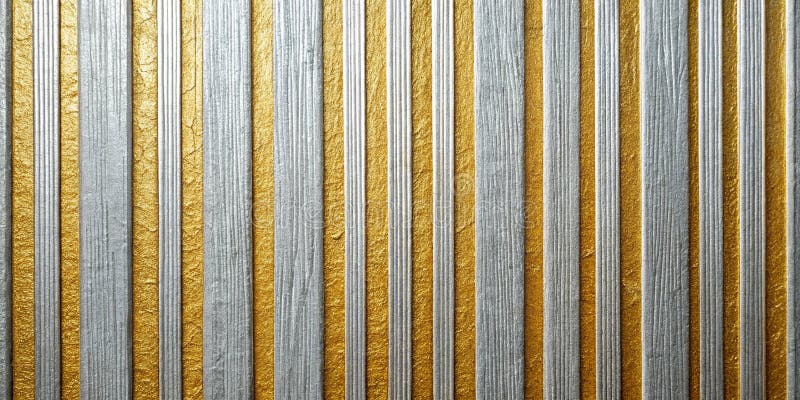 Silver and Golden Lined Wall Stucco Texture Background. Decorative Wall ...
