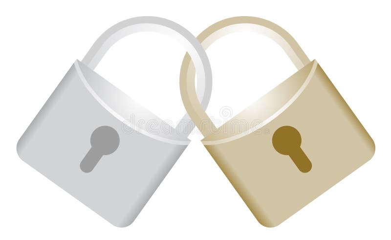 Silver and gold lock stock vector. Illustration of privacy - 24666952