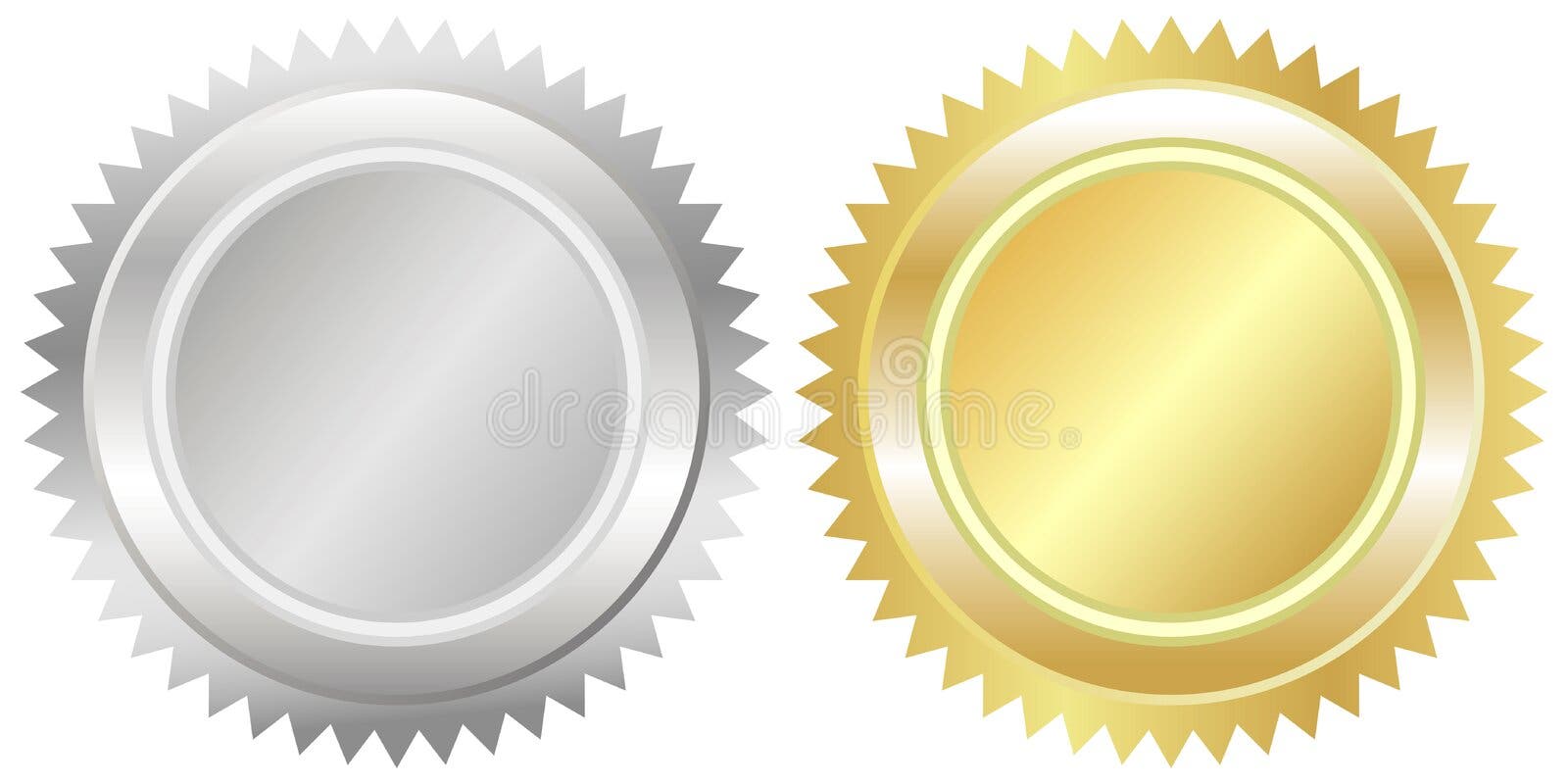 Silver seal stock vector. Illustration of medal, certificate - 24003945