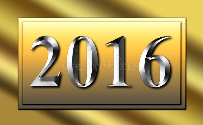 2016 Silver Gold Sign Slide Stock Illustration - Illustration of yearly ...
