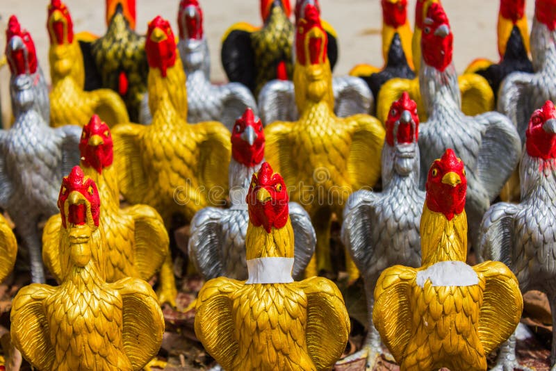 Silver and Gold Simulated Chicken Stock Photo - Image of cockscomb ...