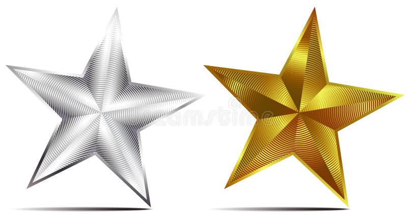 Silver and Gold Star stock vector. Illustration of vector - 26149891