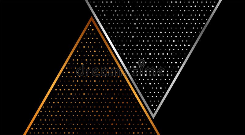 Silver and Golden Dotted Triangles Abstract Tech Background Stock ...