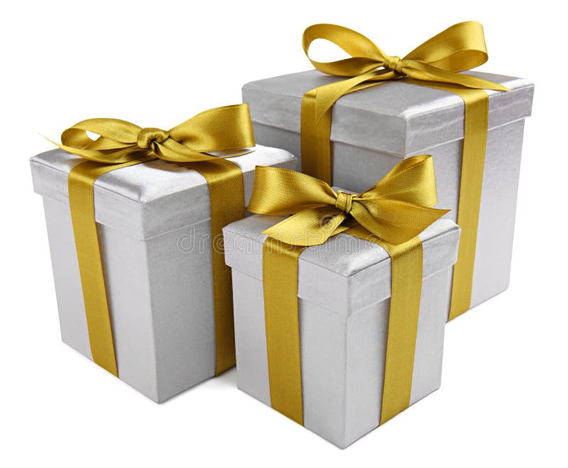 Silver golden presents stock photo. Image of wrap, luxury - 21882978