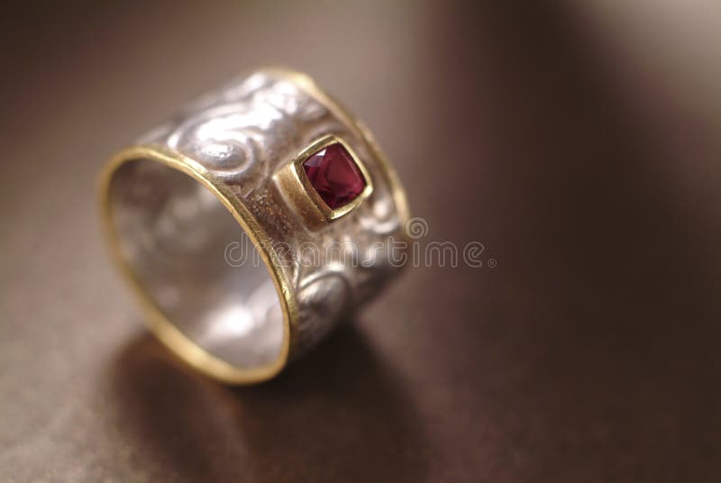 Silver and golden ring stock photo. Image of silver, granata - 2764838