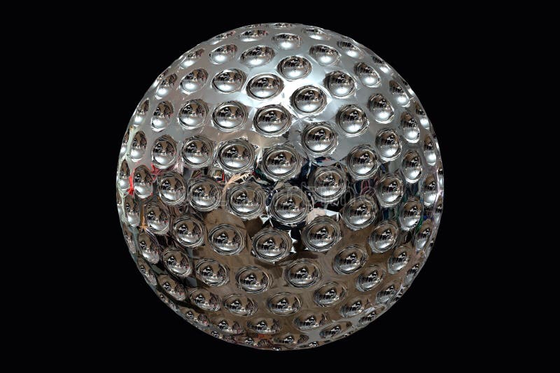 Silver Golf Ball on Tee Closeup Isolated on White Stock Illustration ...