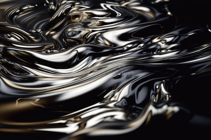Silver Gradient Background with Molten Liquid Metal Texture. Generative ...
