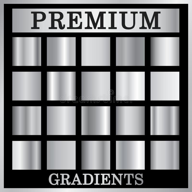 Silver Gradient Backgrounds Set Stock Vector - Illustration of bright ...