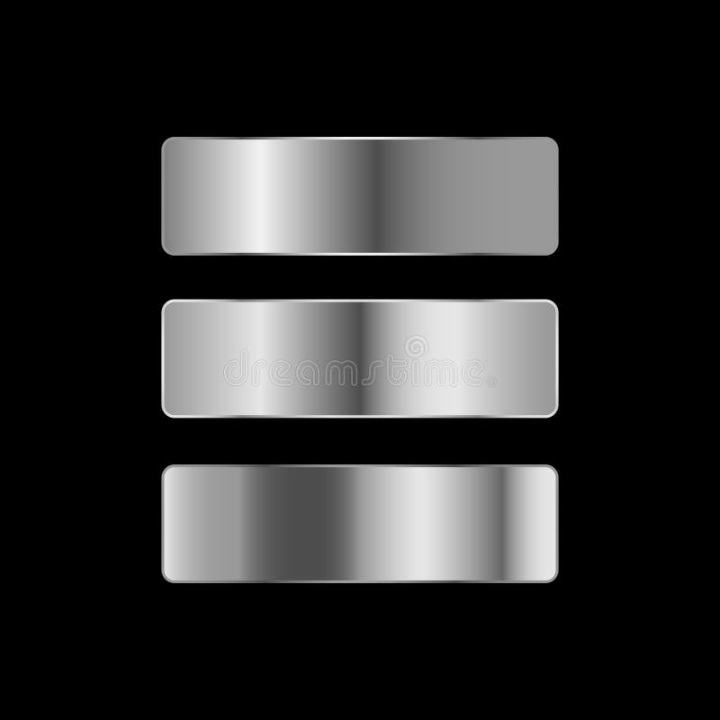 Silver Gradient Color Swatches Vector Isolated Stock Vector ...