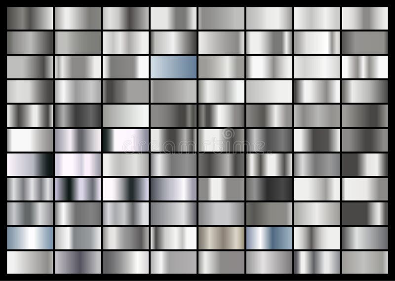 Silver Gradient,pattern,template.Set of Colors for Design. Stock Vector ...