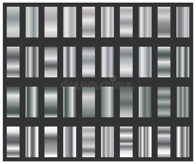Silver Gradient. a Set of Metal Gradient Samples for Creative Design ...