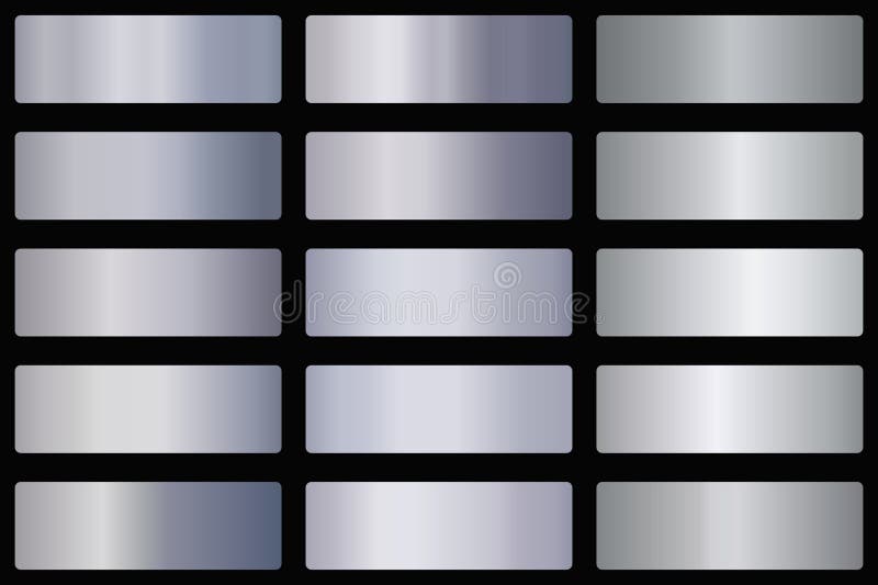Silver gradients set stock illustration. Illustration of gradient ...
