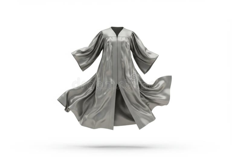 Silver Graduation Gown on White Background Stock Illustration ...