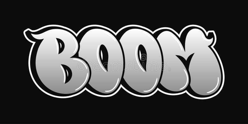 Silver Graffiti Lettering Spelling the Word Boom Representing an ...