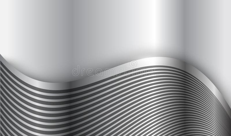 Silver Gray Abstract Background with Wavy Pattern Stock Illustration ...