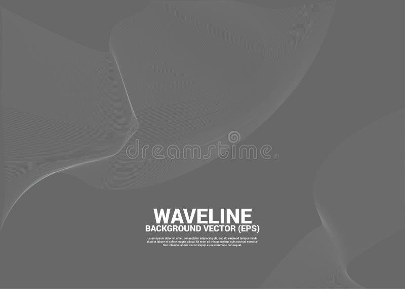 Silver and Gray Color Sound Wave Line Curve on White Background. Stock ...