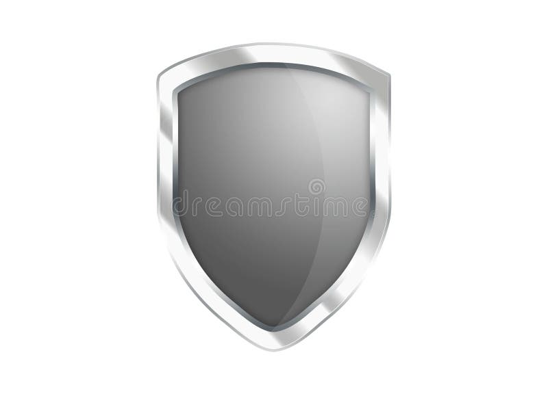Silver Gray Shield Icon Isolated on White Background Stock Illustration ...