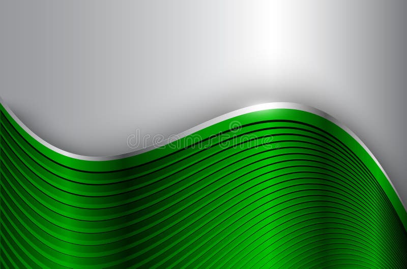 Silver Green Abstract Background with Wavy Pattern, 3d Illustration ...