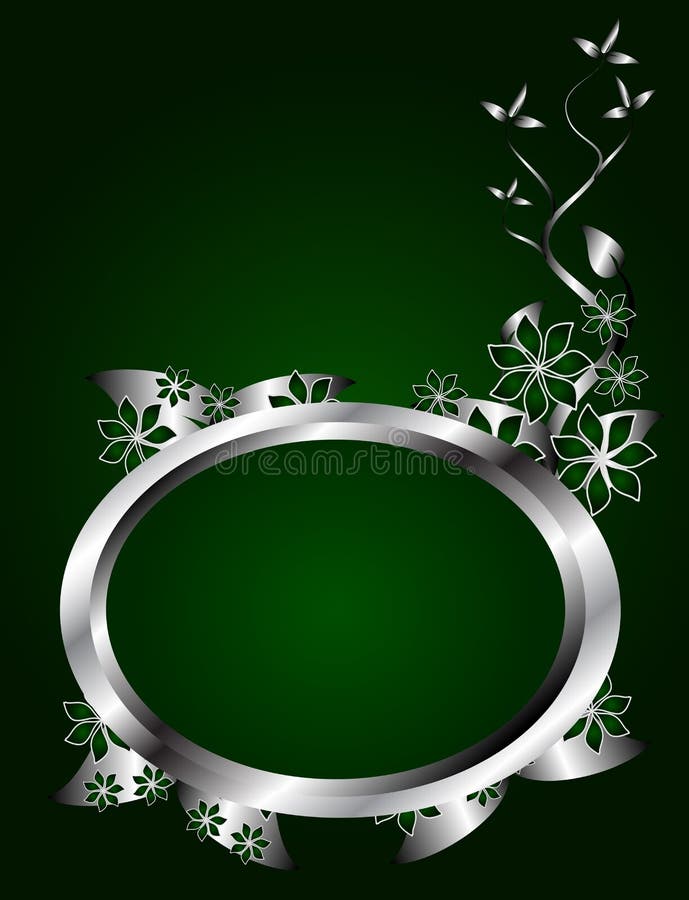 Silver and Green Floral Background Stock Vector - Illustration of green ...