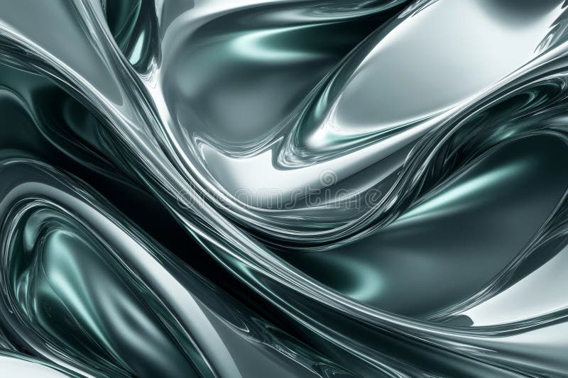 Silver and Green Shaded Wavy Texture Background with Shiny Satin Finish ...
