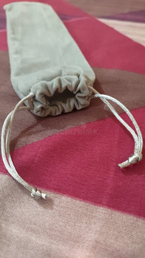 Silver Grey Color Long Cloth Pouch Stock Photo - Image of grey, long ...