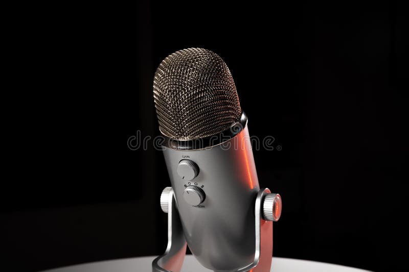 Silver Grey USB Condenser Microphone with Adjustable Tabletop Stand ...