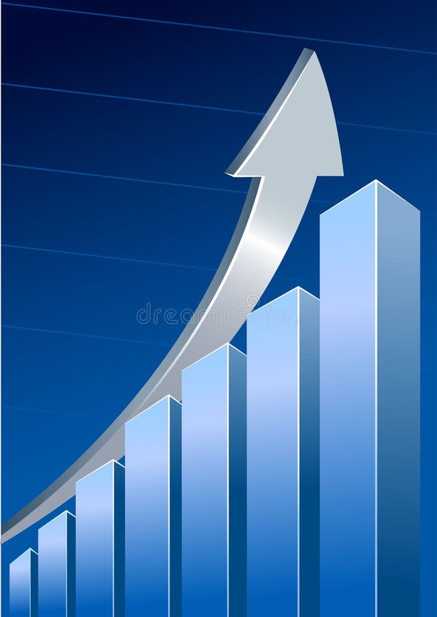 Silver growth arrow stock vector. Illustration of financial - 53344944