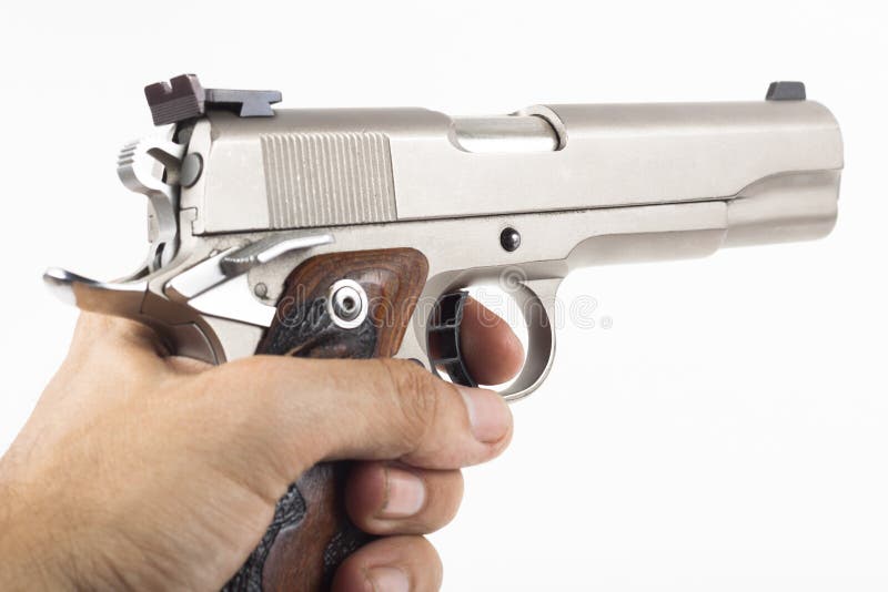 Silver gun stock image. Image of handgun, protection, criminal - 5285065