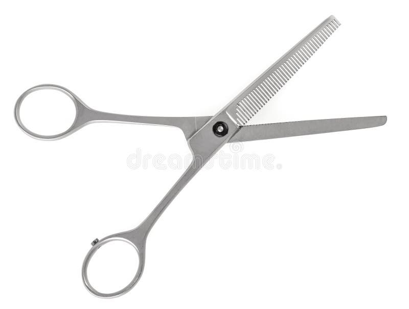 Silver Hair Scissors Isolated on White Background Stock Image - Image ...