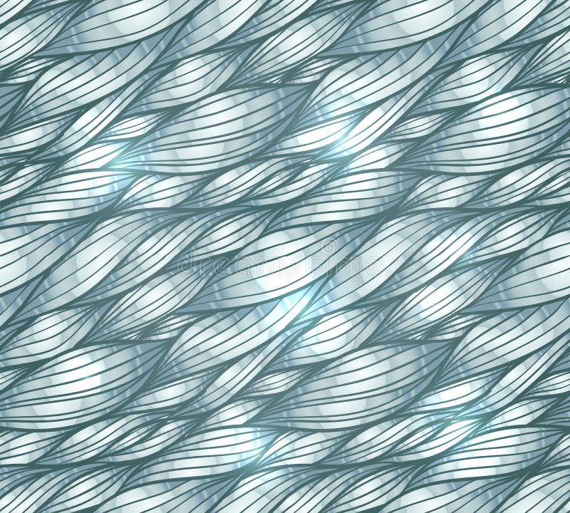Silver Hair Waves Vector Seamless Pattern Stock Vector - Illustration ...