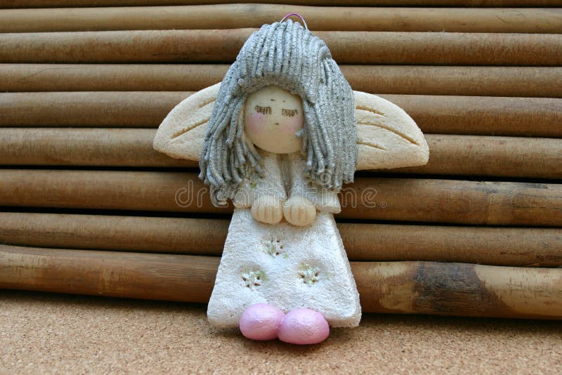 Silver haired shy angel stock image. Image of wing, country - 1492955