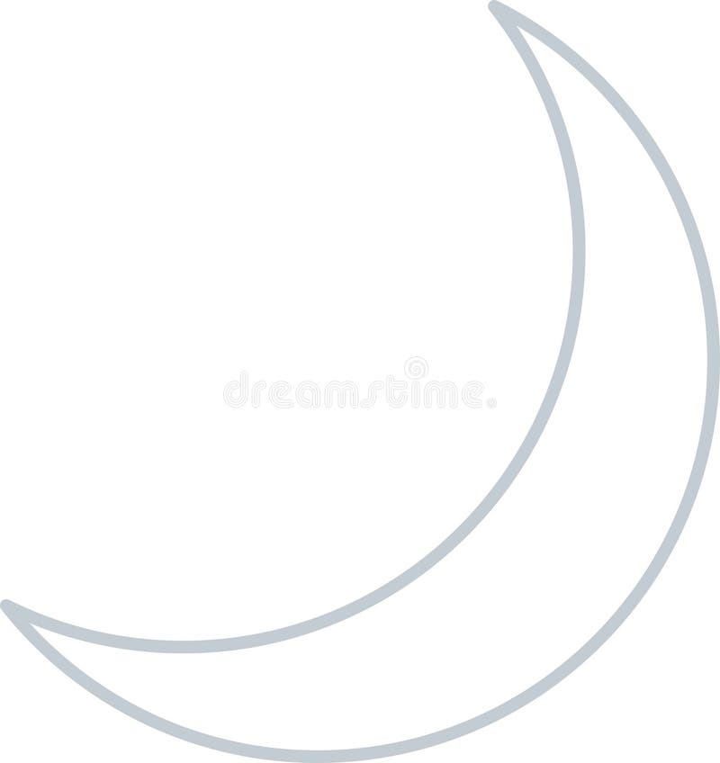 Silver Half Moon Crescent Moon Doodle Illustration Stock Illustration ...