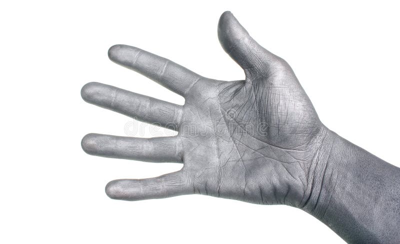 Silver hand stock photo. Image of hand, painted, abstract - 39685526