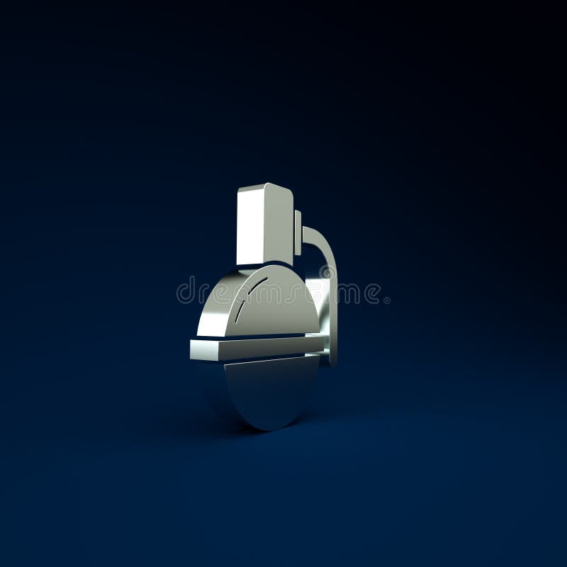 Silver Hand Grenade Icon Isolated on Blue Background. Bomb Explosion ...